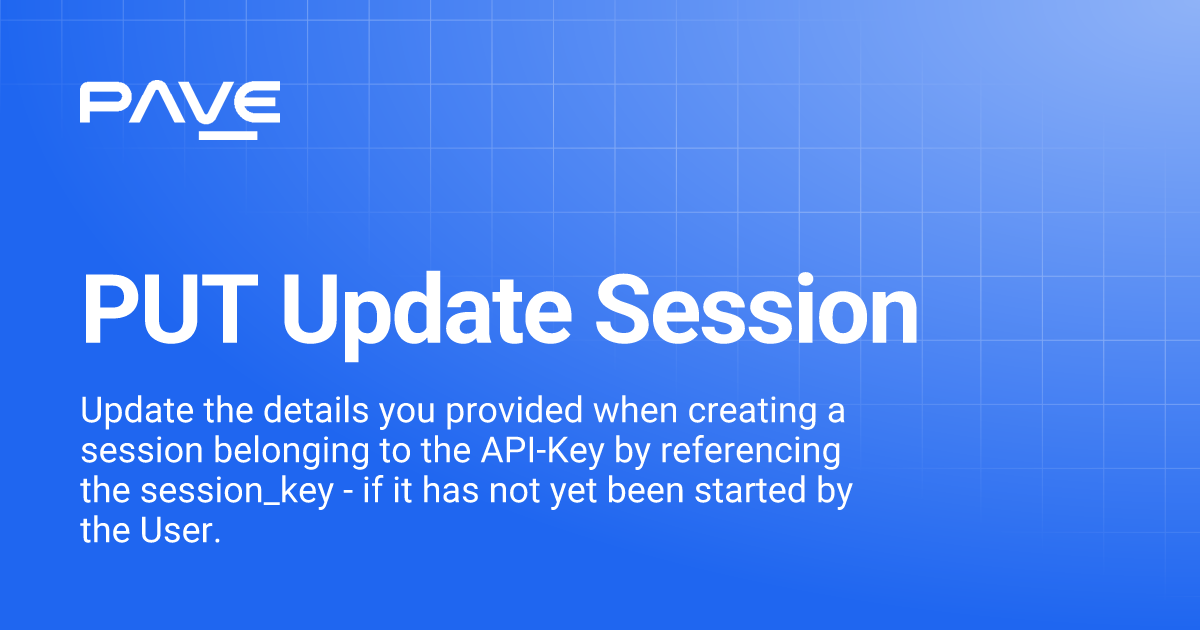 PUT Update Session | PAVE Automated Inspection API