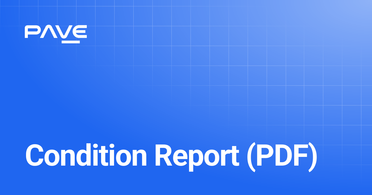 Condition Report Pdf Pave Automated Inspection Api